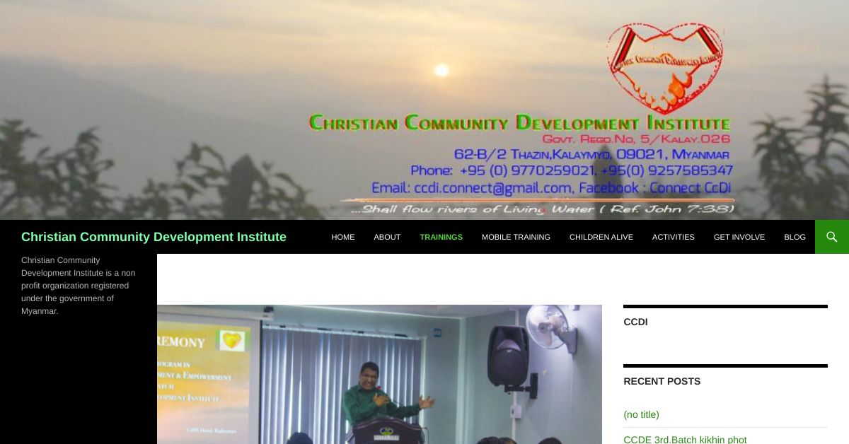 Trainings | Christian Community Development Institute